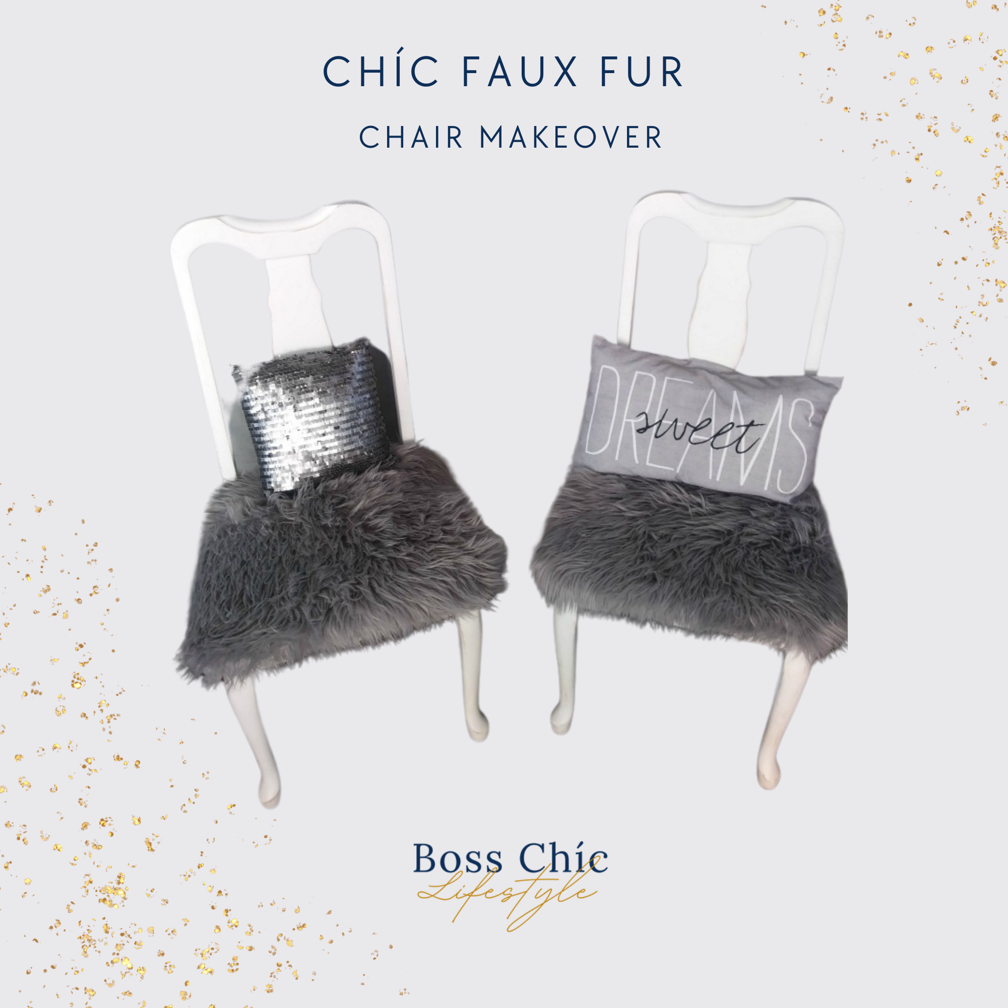 DIY SUPER CHíC FAUX FUR CHAIR MAKEOVER